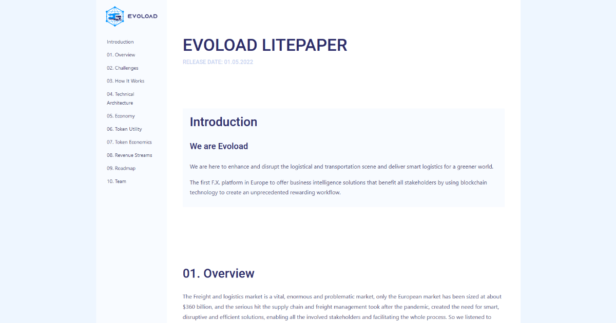 Evoload Litepaper